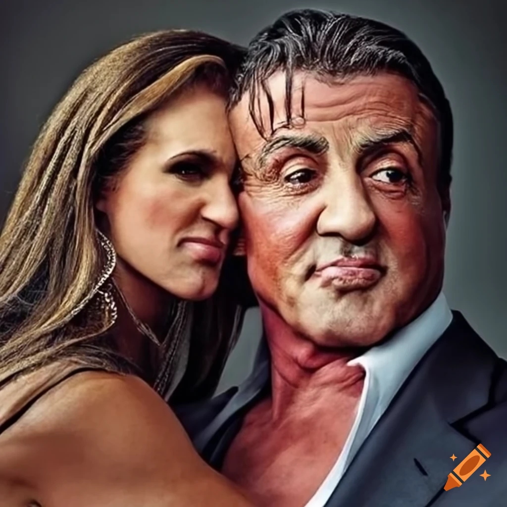 Sylvester stallone and stephanie mcmahon kiss poster on Craiyon