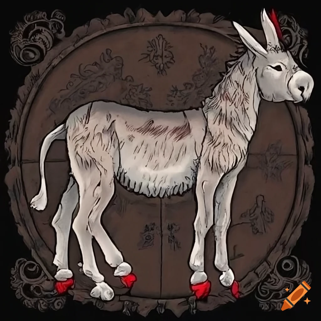 Coat of arms with a donkey symbol on Craiyon