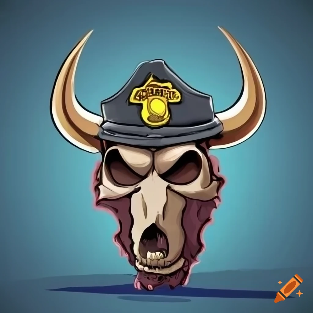 Cartoon police bison skull swat team on Craiyon