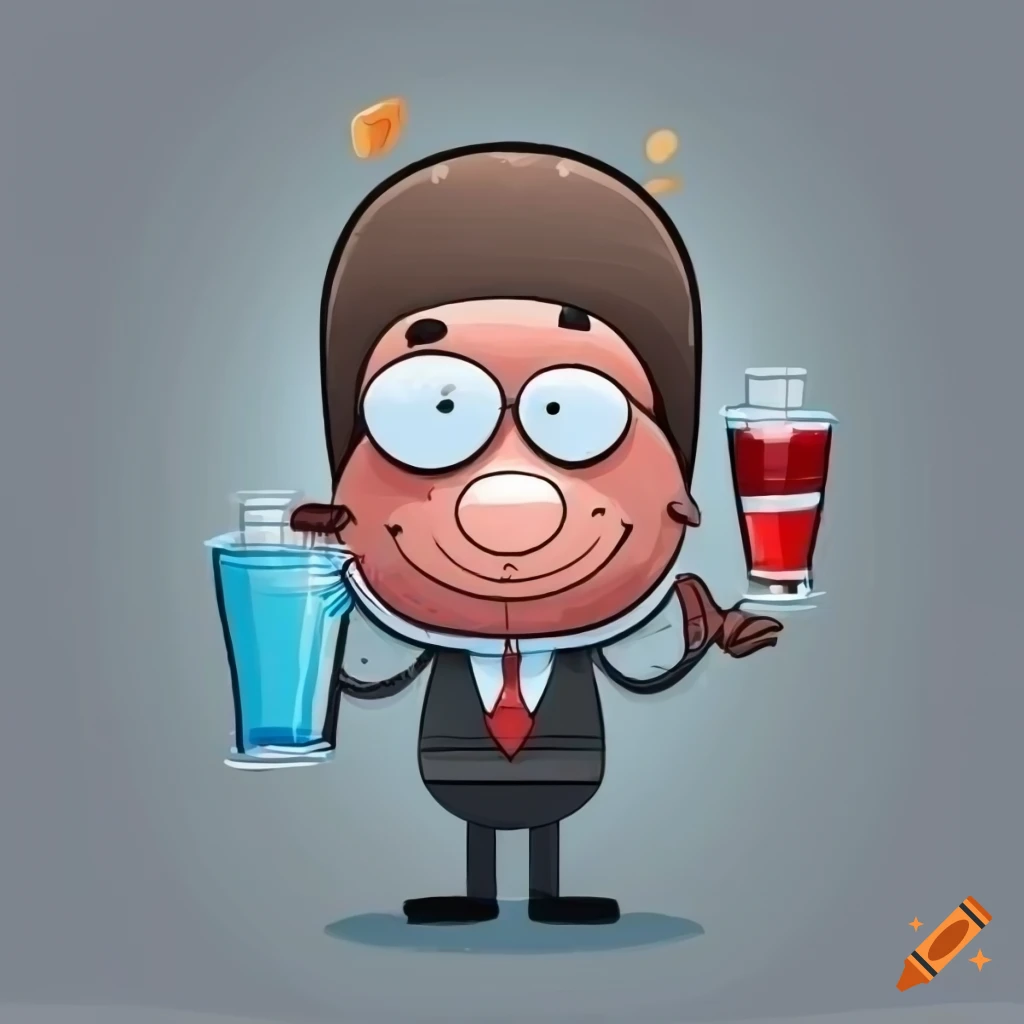 Colorful cartoon illustration of business people at a drinks hour on ...