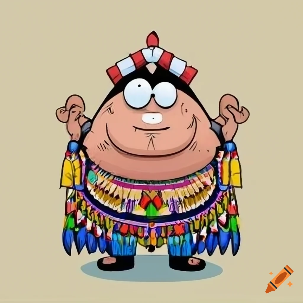 Colorful cartoon illustration of Cherokee syllable language on Craiyon