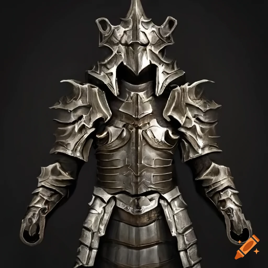 Legendary mythic fantasy master armor made of steel in symmetrical ...