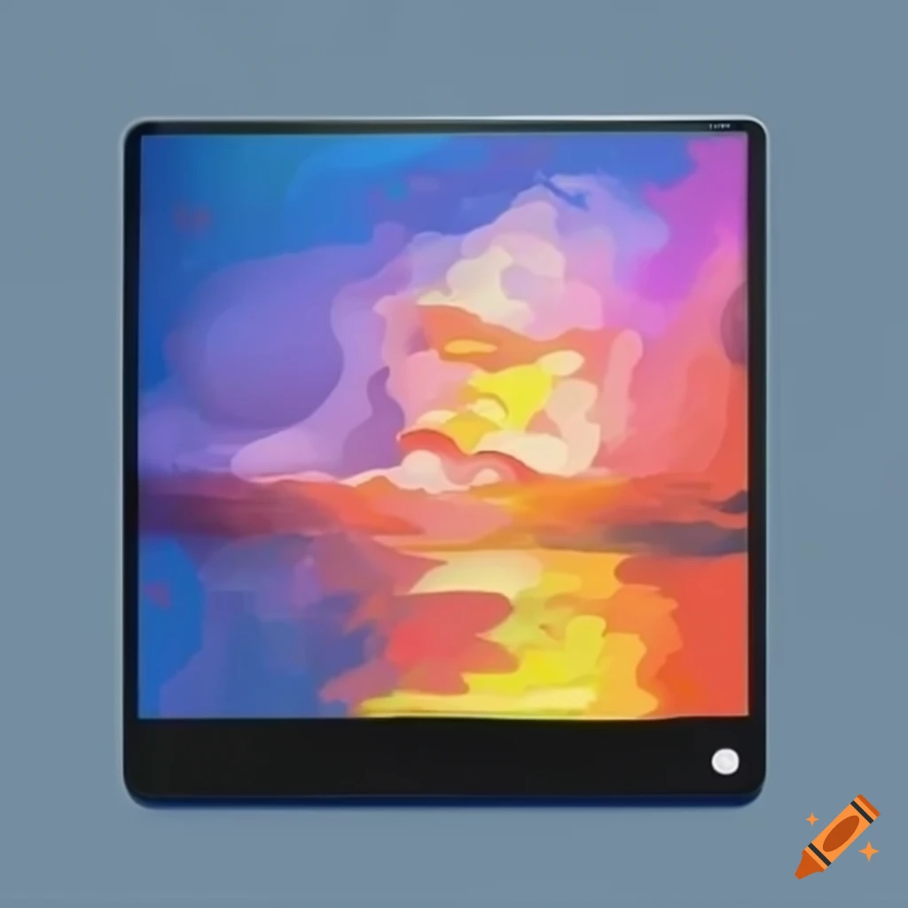 Electronic tablet showing weather forecast and storm alert with buttons ...