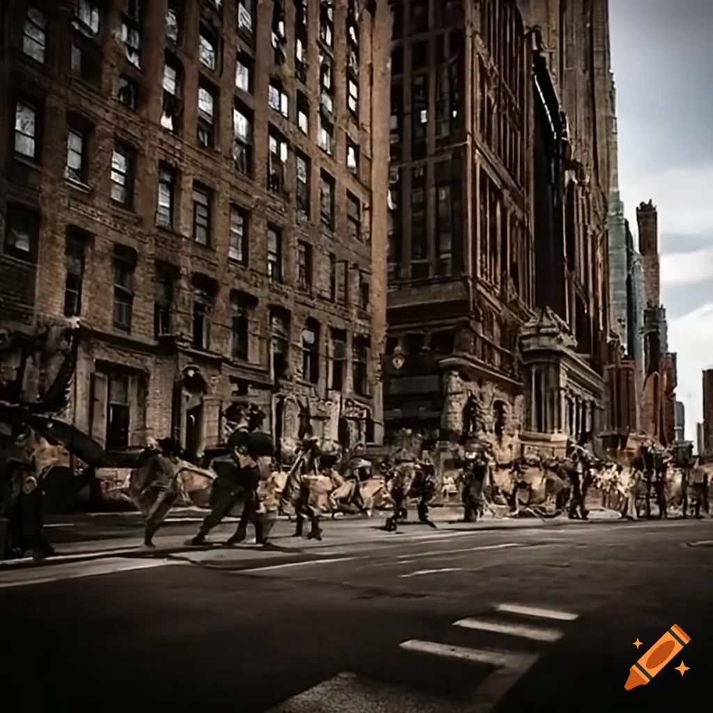 Historical battle scene between the green army and the national guard ...