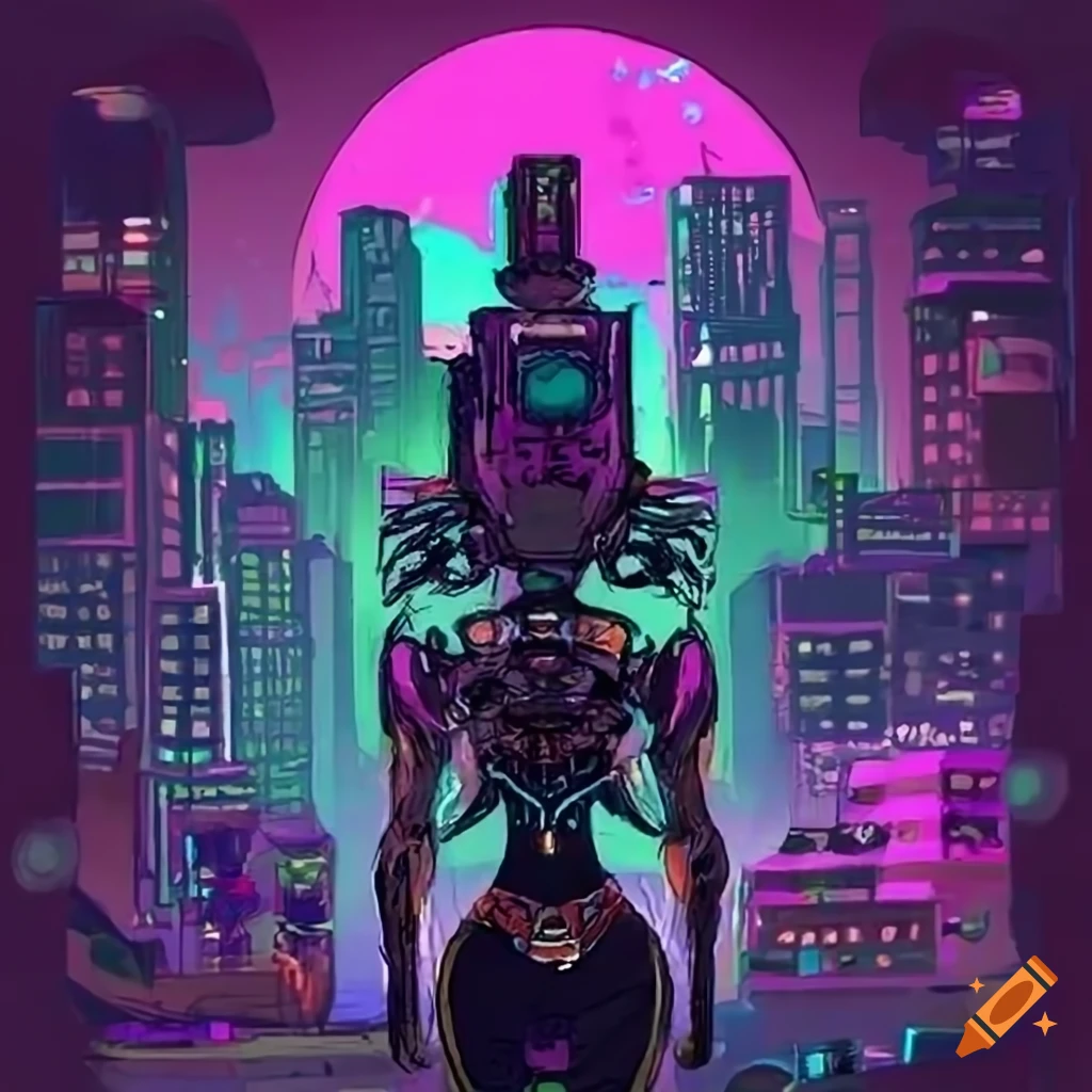 Biopunk and cyberpunk cityscape with cyborg animals and mermaids on Craiyon