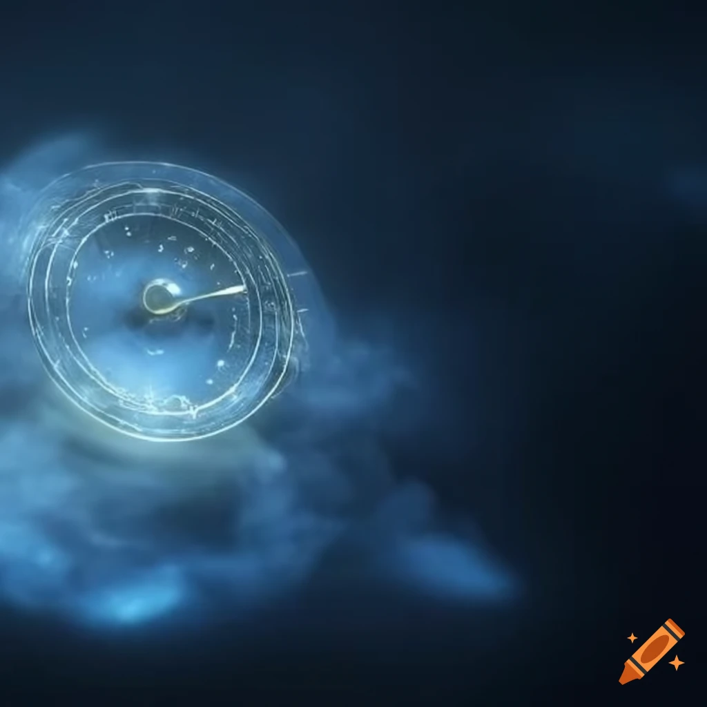 Celestial clock created by interconnected clouds on Craiyon