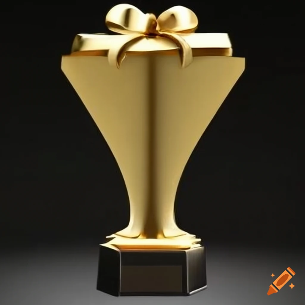 Competition trophy in the shape of a present on Craiyon