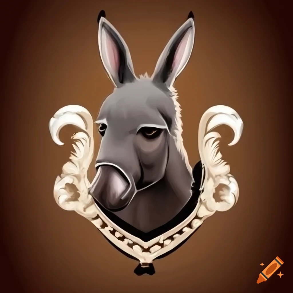 Coat of arms with a grey donkey on Craiyon