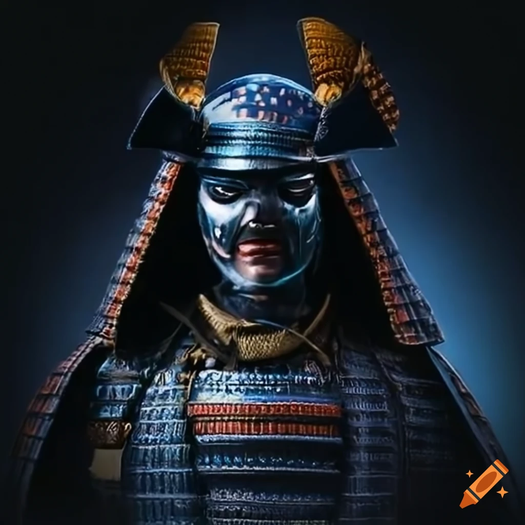 Blue samurai warrior on Craiyon