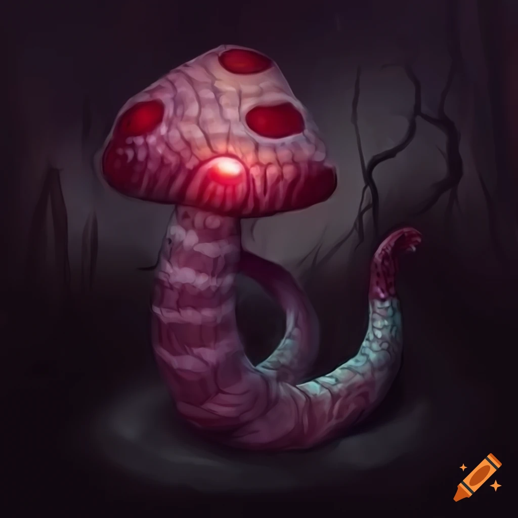 Fantasy vampire mushroom lightning snake in aetherpunk style on Craiyon