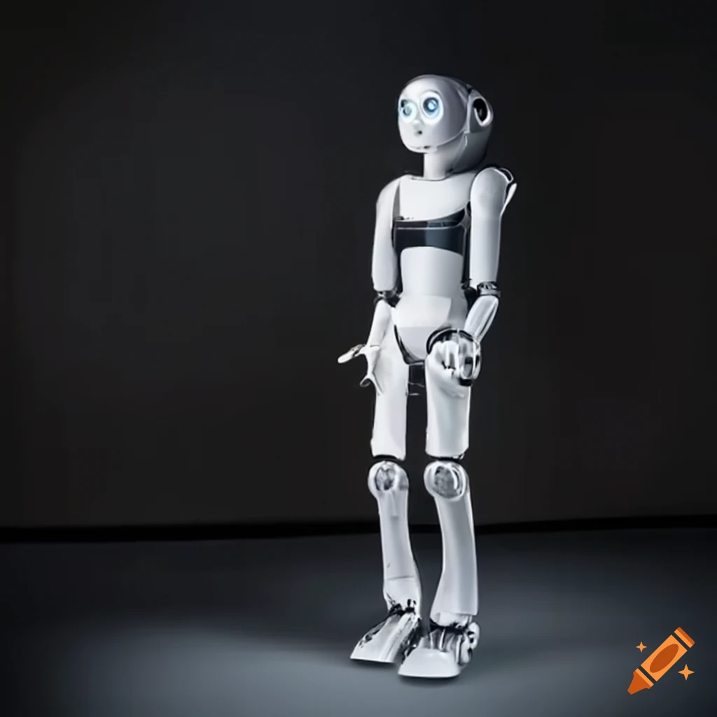 Beautiful humanoid robot smiling warmly on Craiyon