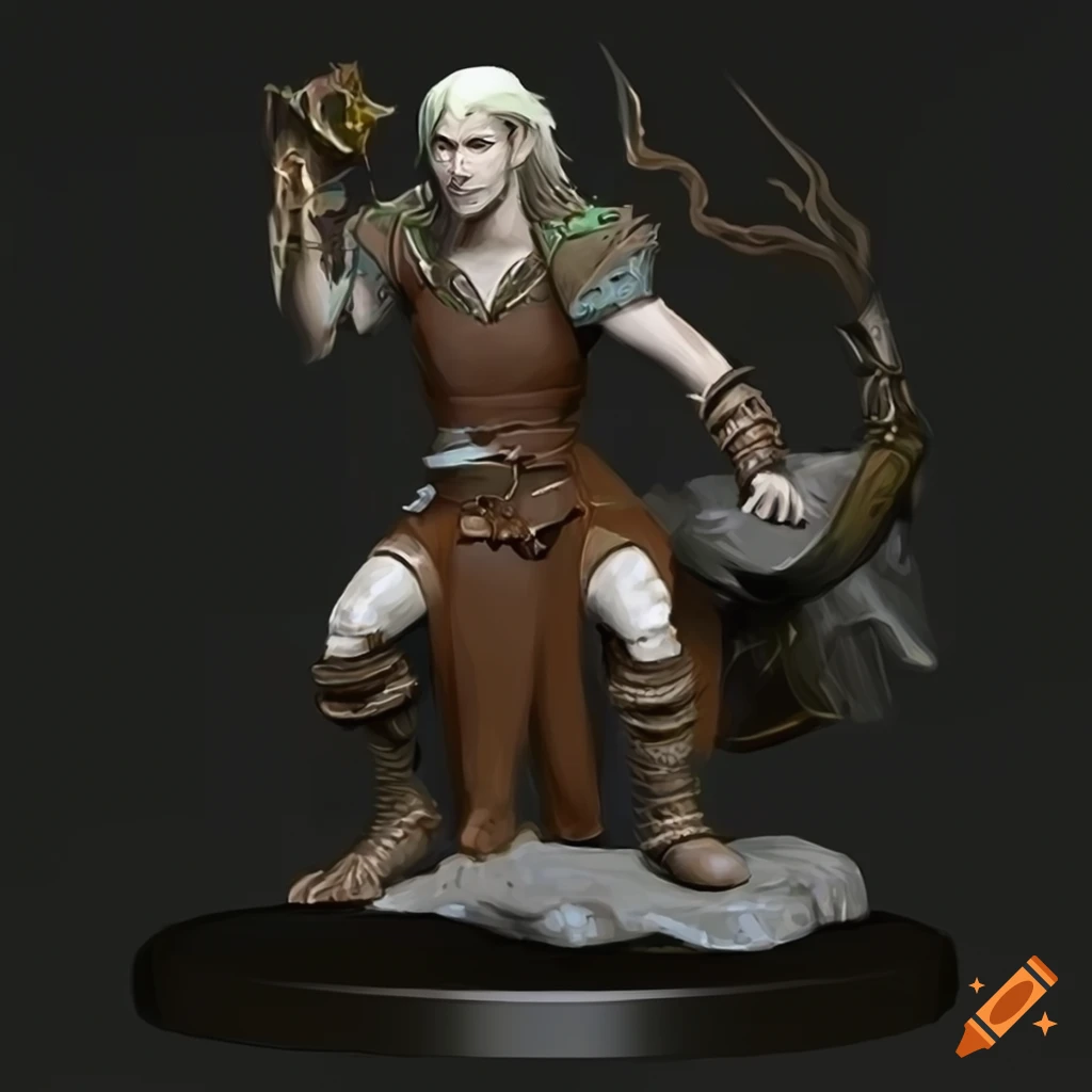 Druid cleric male elf embodying life and death on Craiyon