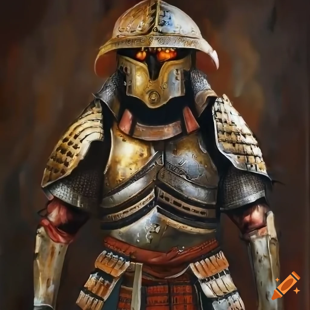 Combination of spartan, knight, and samurai armor on Craiyon