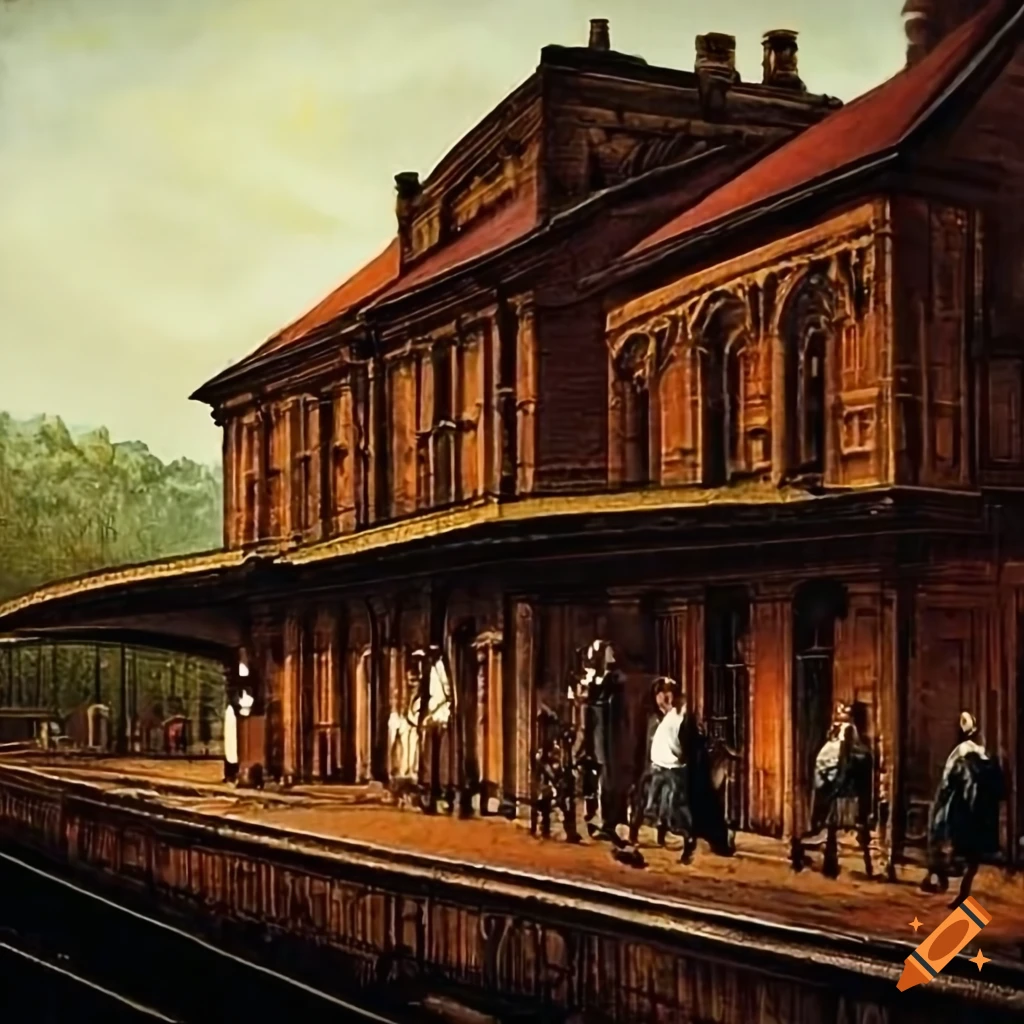19th century train station on Craiyon