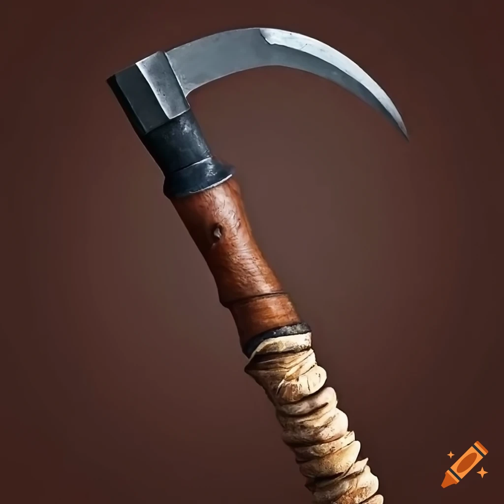 Authentic agricultural tools: scythe, sickle, and grain reaper on Craiyon