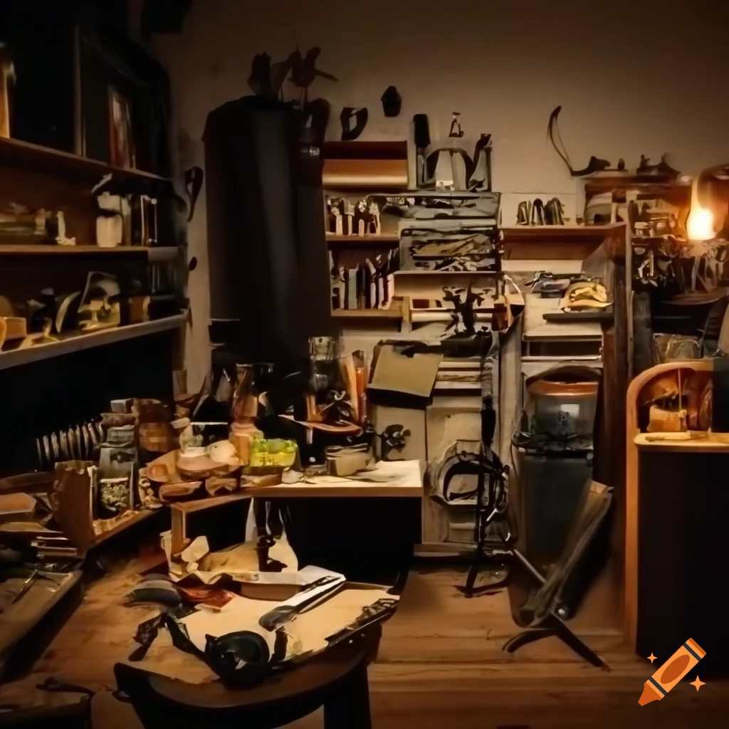 Cluttered DIY workshop with various tools in a well-lit room on Craiyon