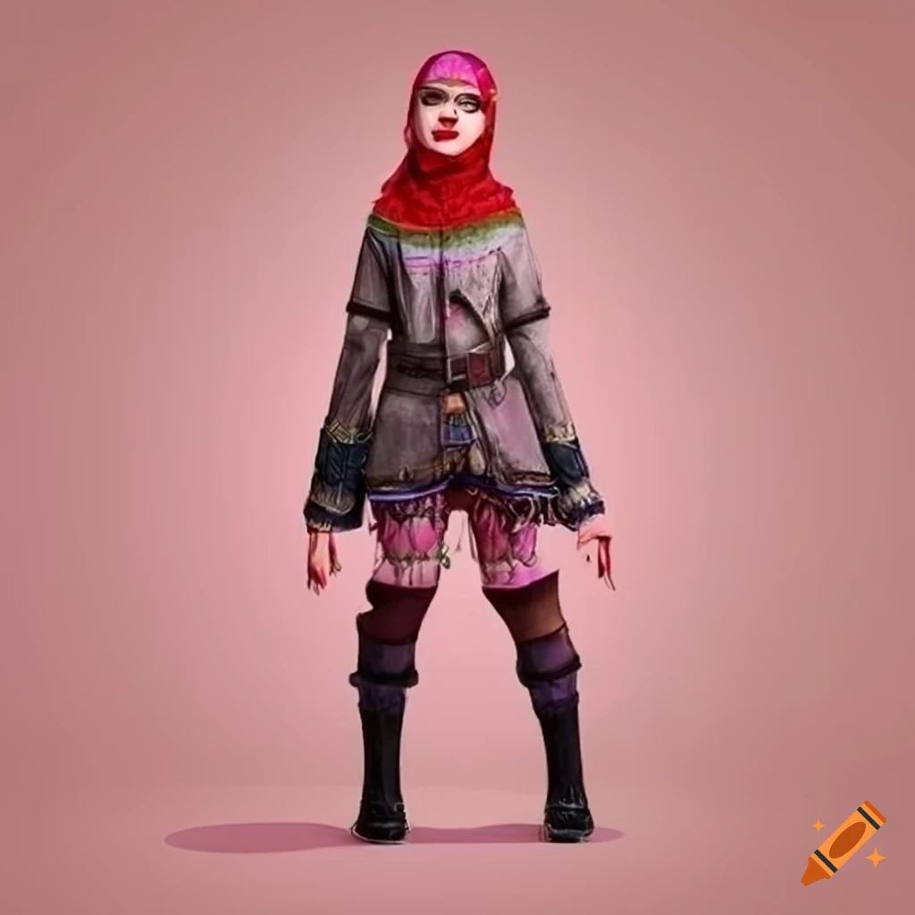 Babushka punk female character blending tradition with rebellion on Craiyon
