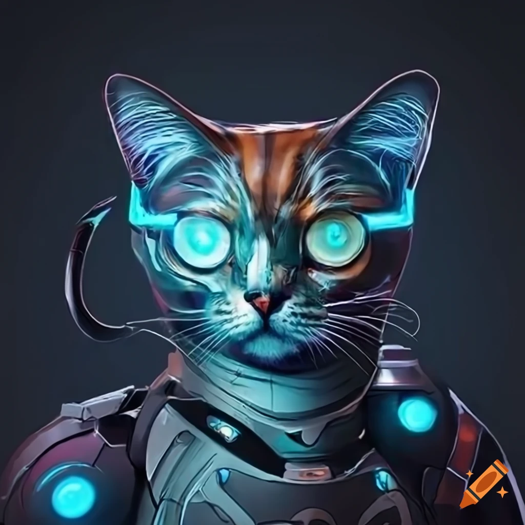 Futuristic cat on Craiyon