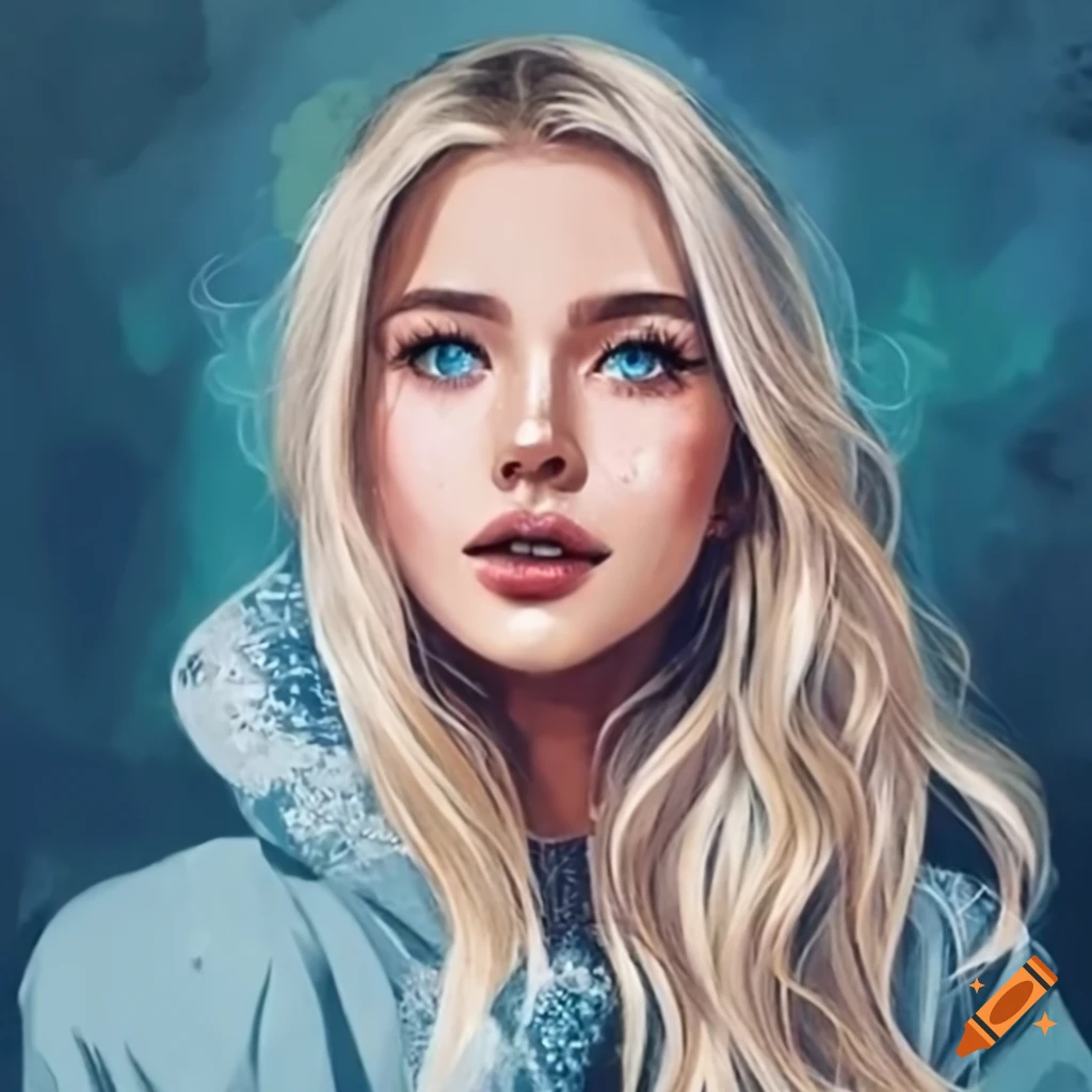 Portrait Of A Stunning Blonde Girl With Light Blue Eyes And Winter Clothing On Craiyon