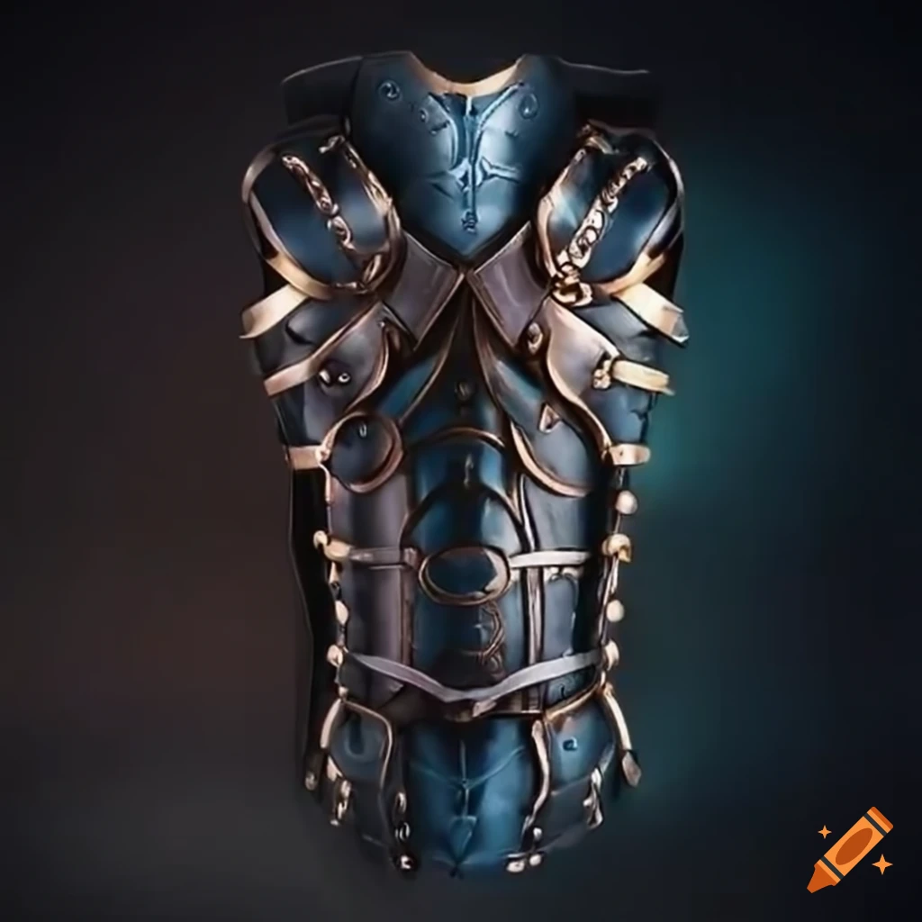 Stylish arm bracer armor with intricate water design on Craiyon