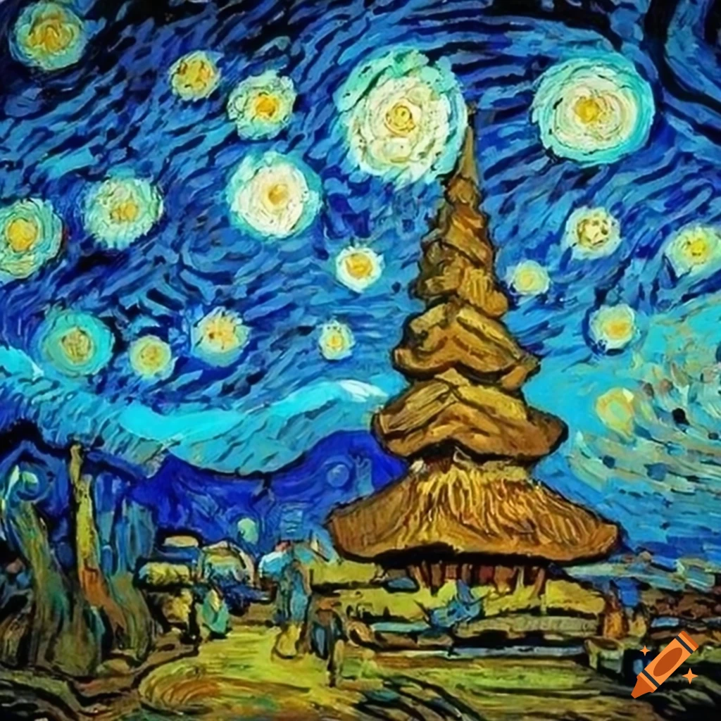 Van gogh style depiction of bali life on Craiyon