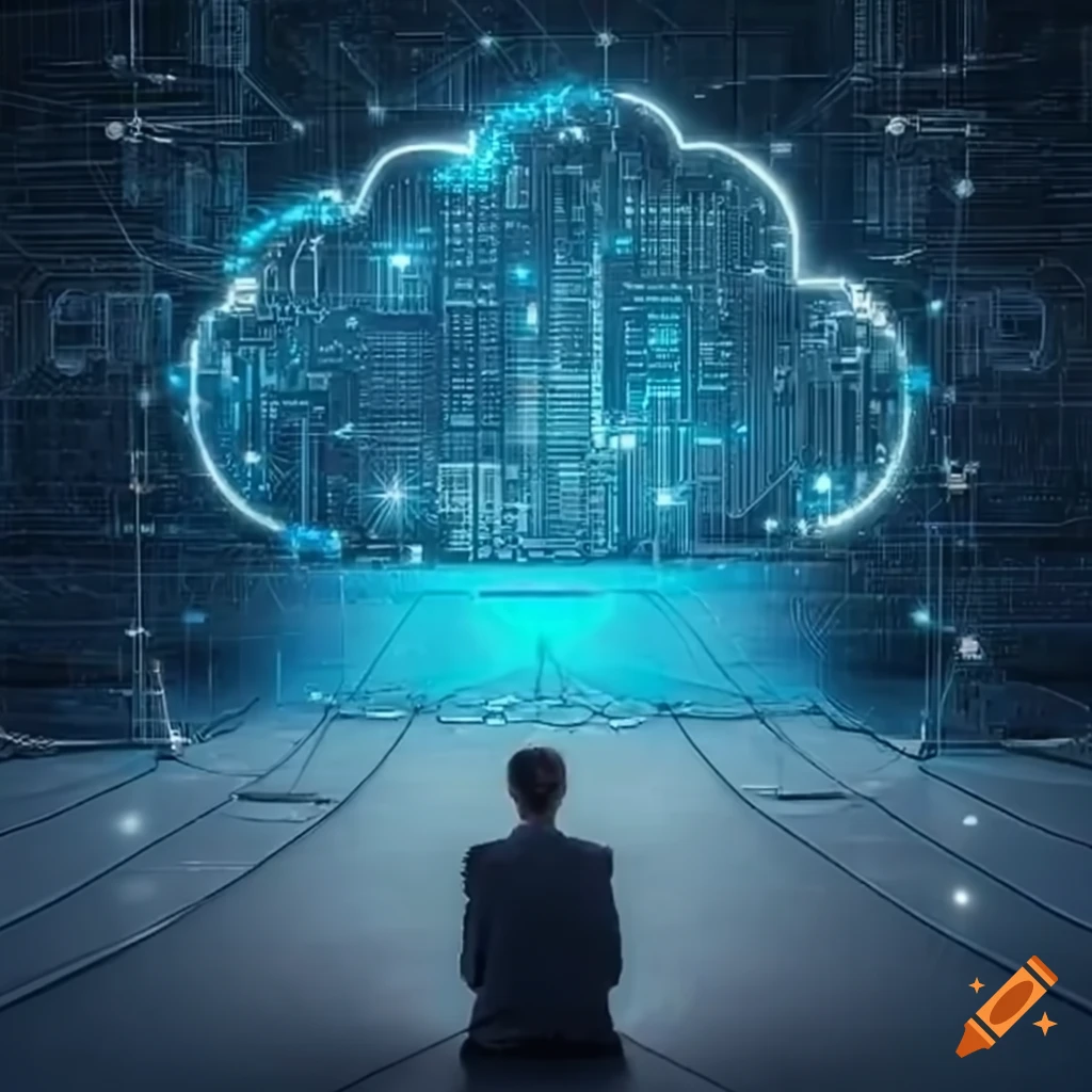 Cutting-edge ai cloud infrastructure with intricate network design on ...