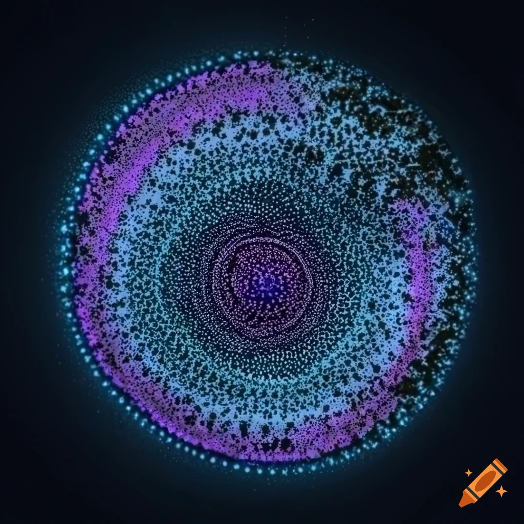 Map drawing with waypoints, dotted lines, circles, fractals, crystals ...