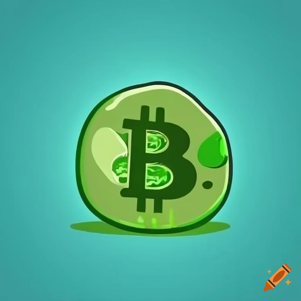 Adorable slime character holding a digital bitcoin symbol on Craiyon