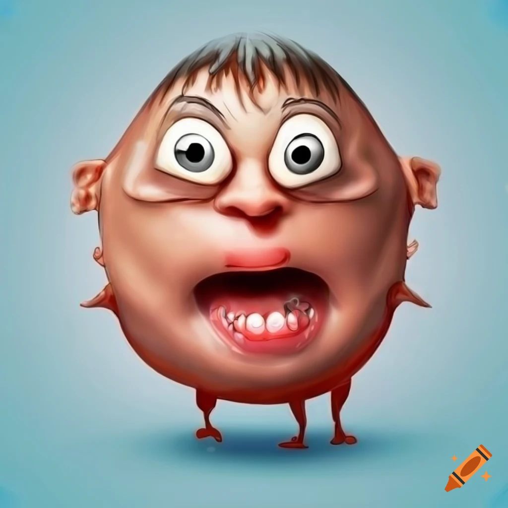 Comical character with a large belly and wide grin on Craiyon