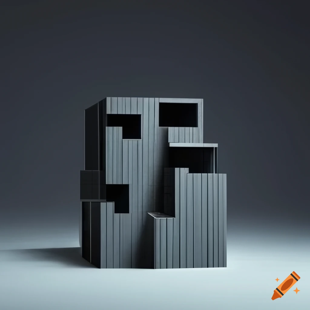 Interlocking minimalistic architecture on Craiyon