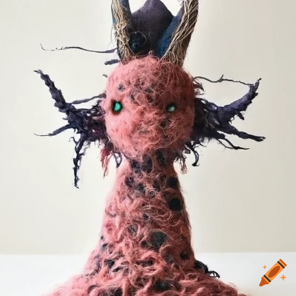 Felted wool creatures in intricate clothing designs on Craiyon