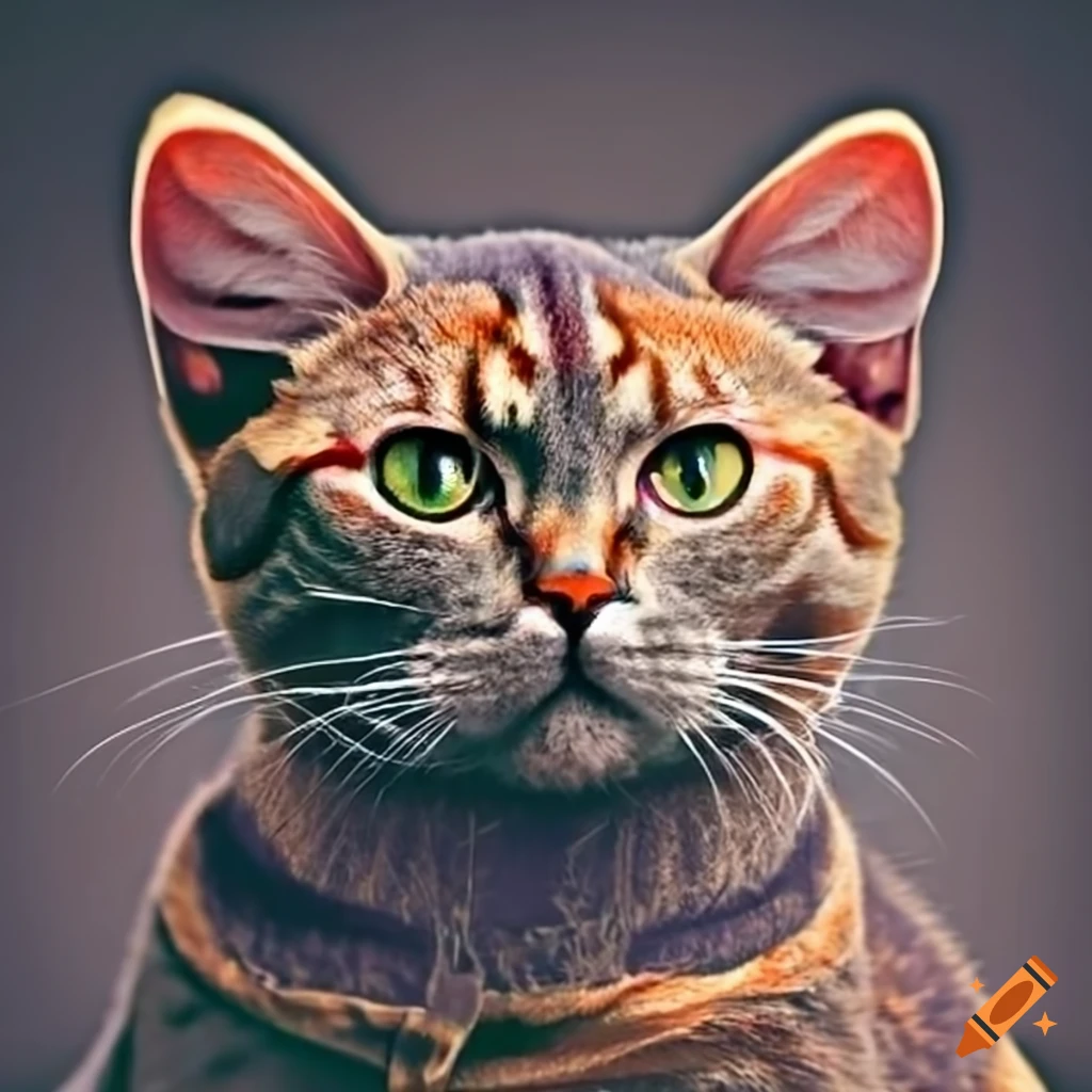 Portrait of a wise cat on Craiyon