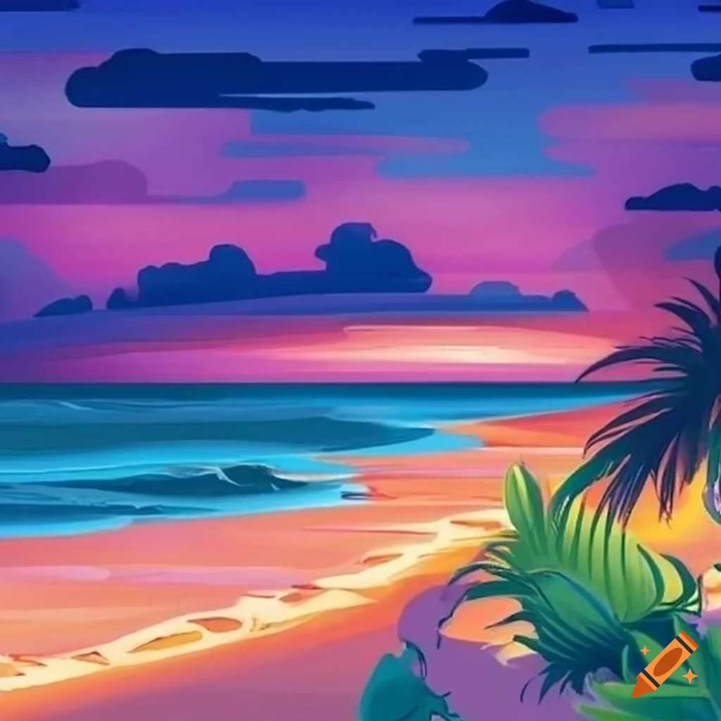 Cool beach scene on Craiyon
