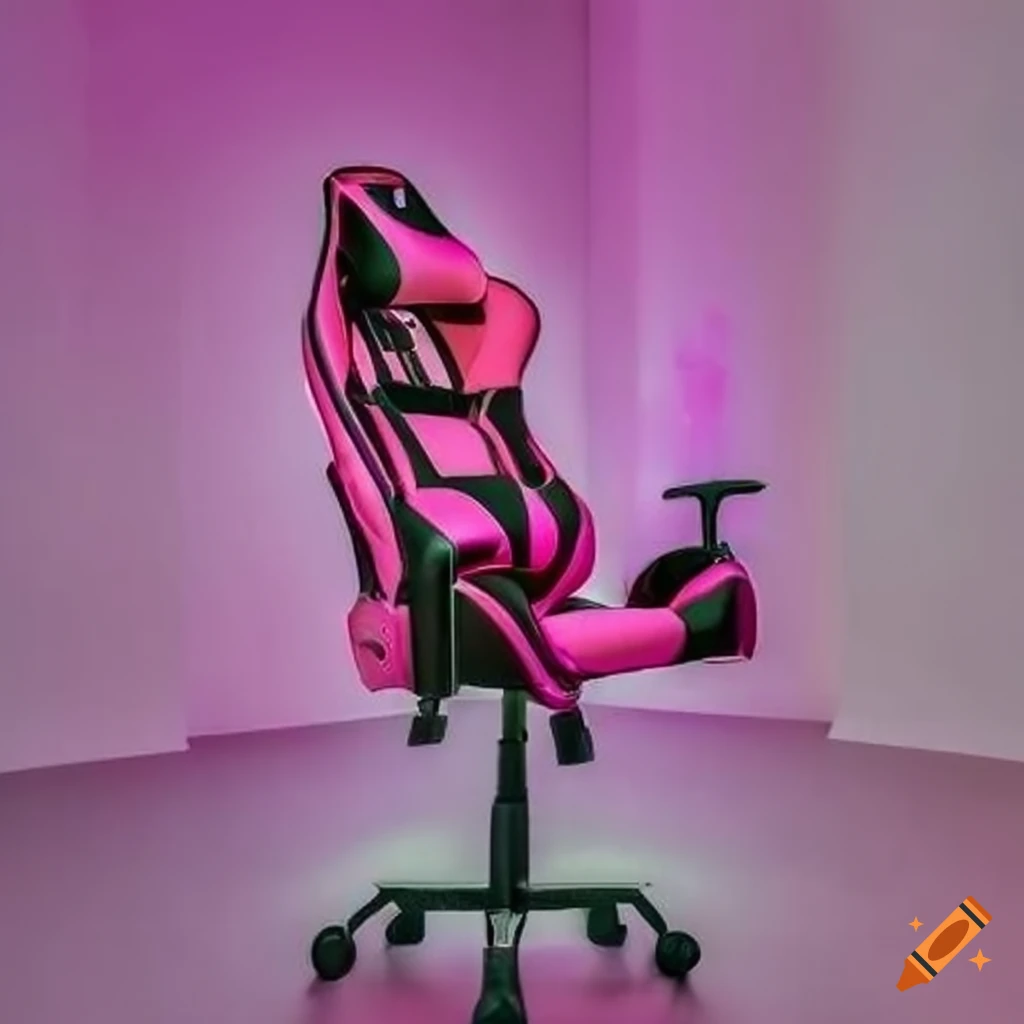 Pink gaming chair on Craiyon