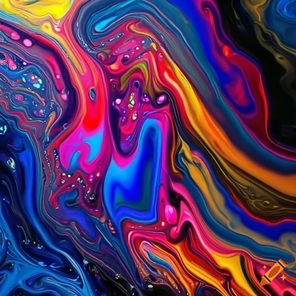 Colored fluid art on Craiyon