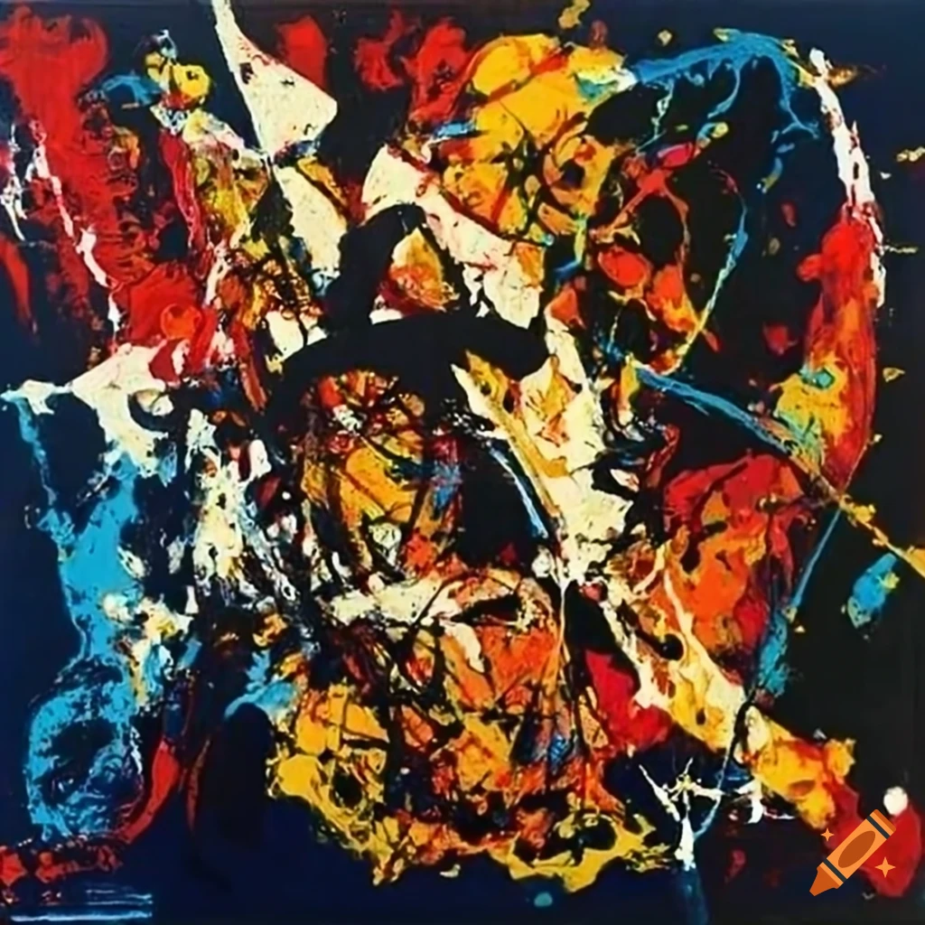 Abstract jackson pollock painting on Craiyon