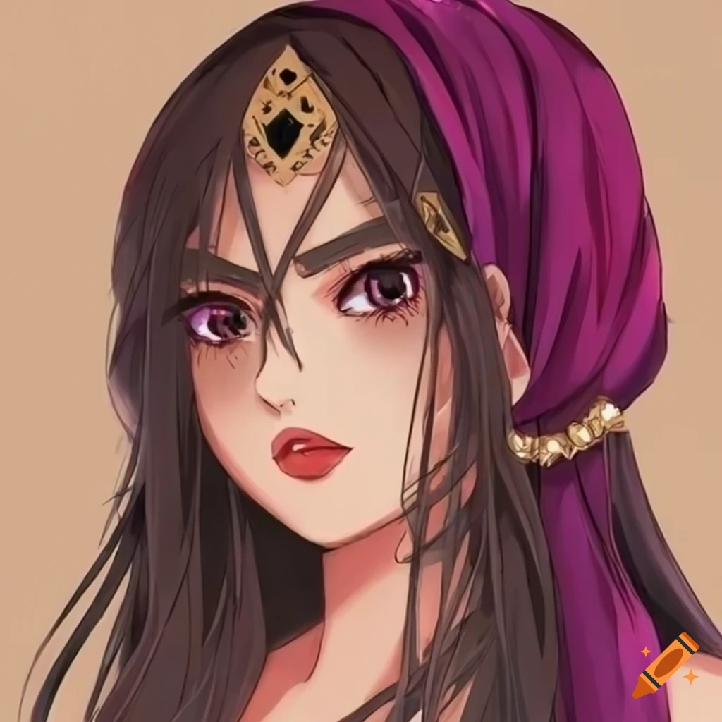 Moroccan girl in anime style on Craiyon