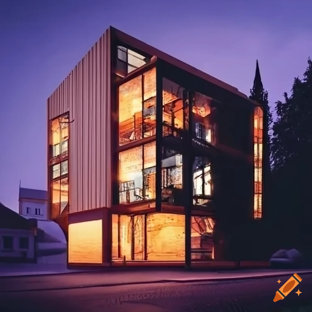 Interlocking architectural design on Craiyon