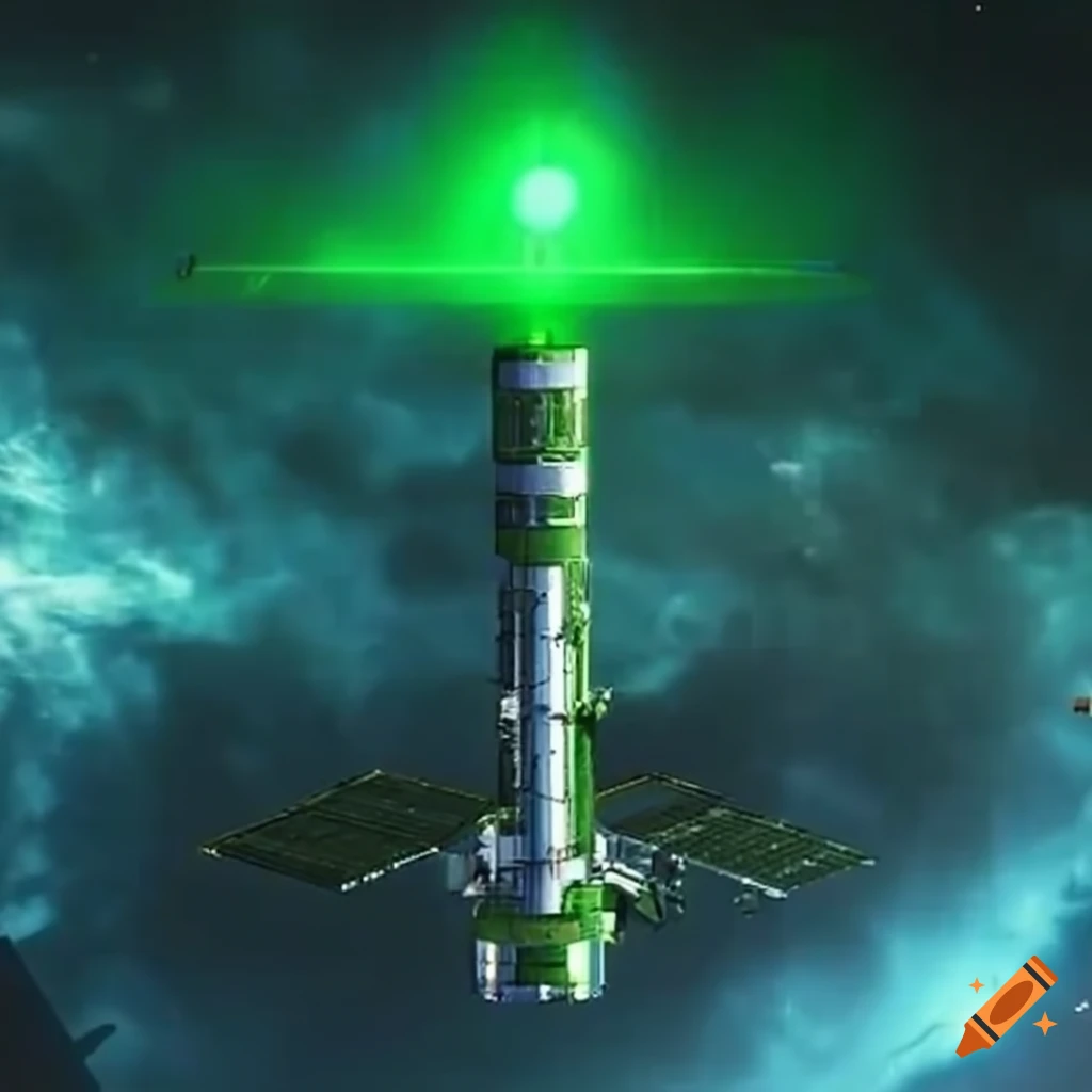 Giant green space station laser cannon superweapon on Craiyon