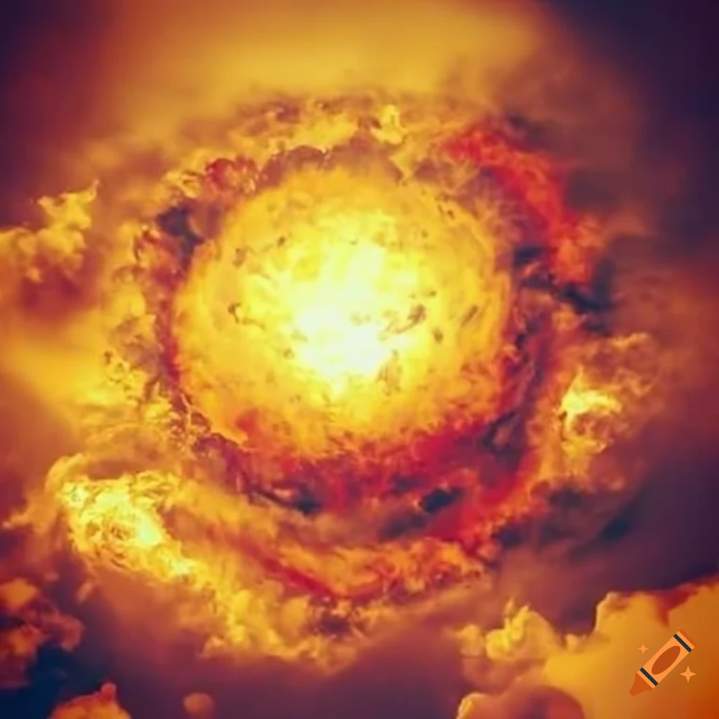 Sun explosion in the sky on Craiyon