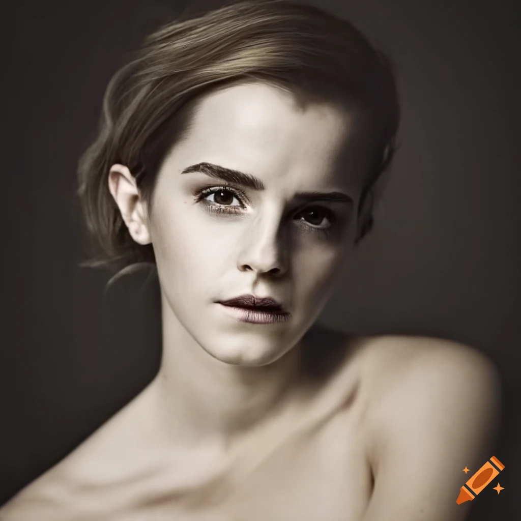 Headshot portrait of talented actress emma watson on Craiyon