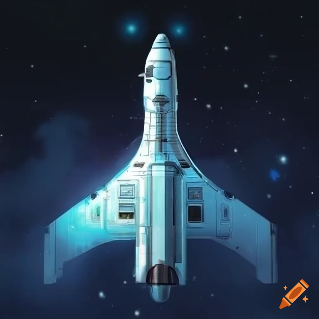 Spaceship in outer space on Craiyon