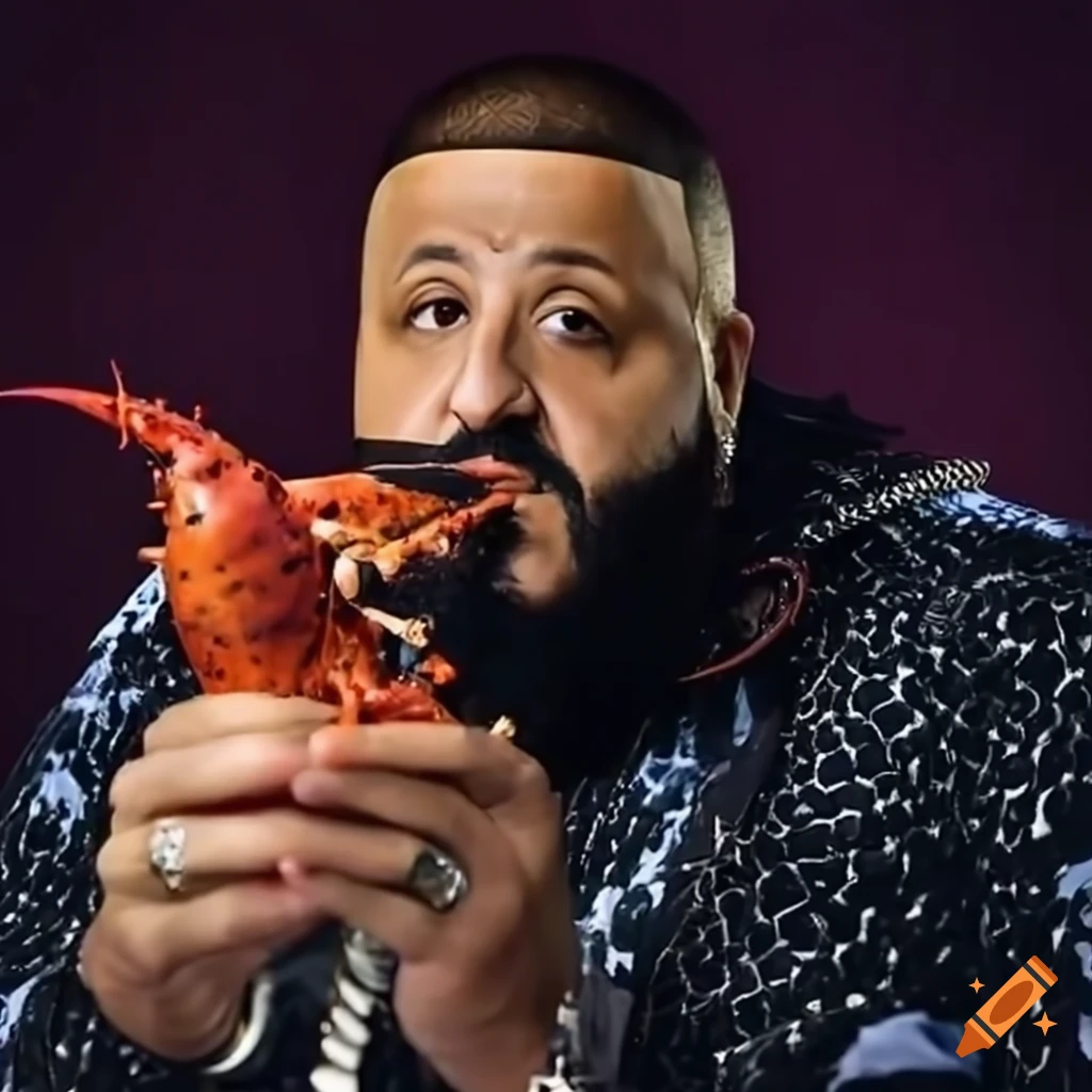 Dj khaled with a lobster body on Craiyon