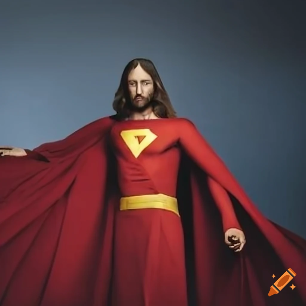 Jesus christ depicted as a superhero on Craiyon
