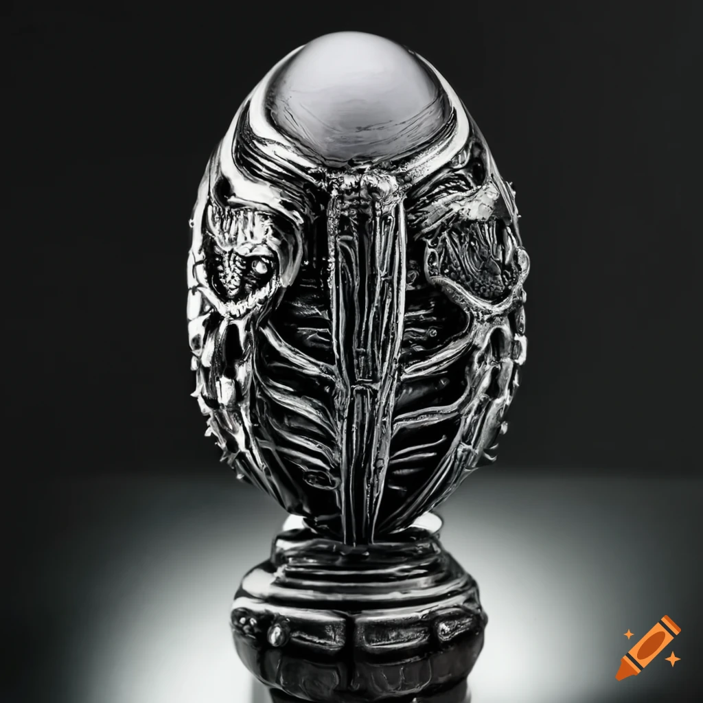 Biomechanical xenomorph Faberge egg inspired by H.R. Giger on Craiyon