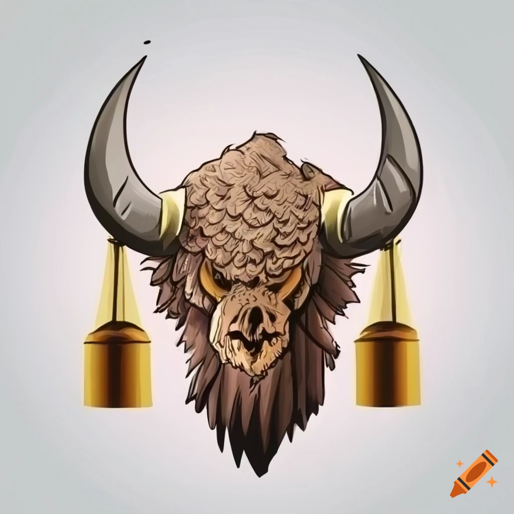 Cartoon justice eagle with bison skull on Craiyon