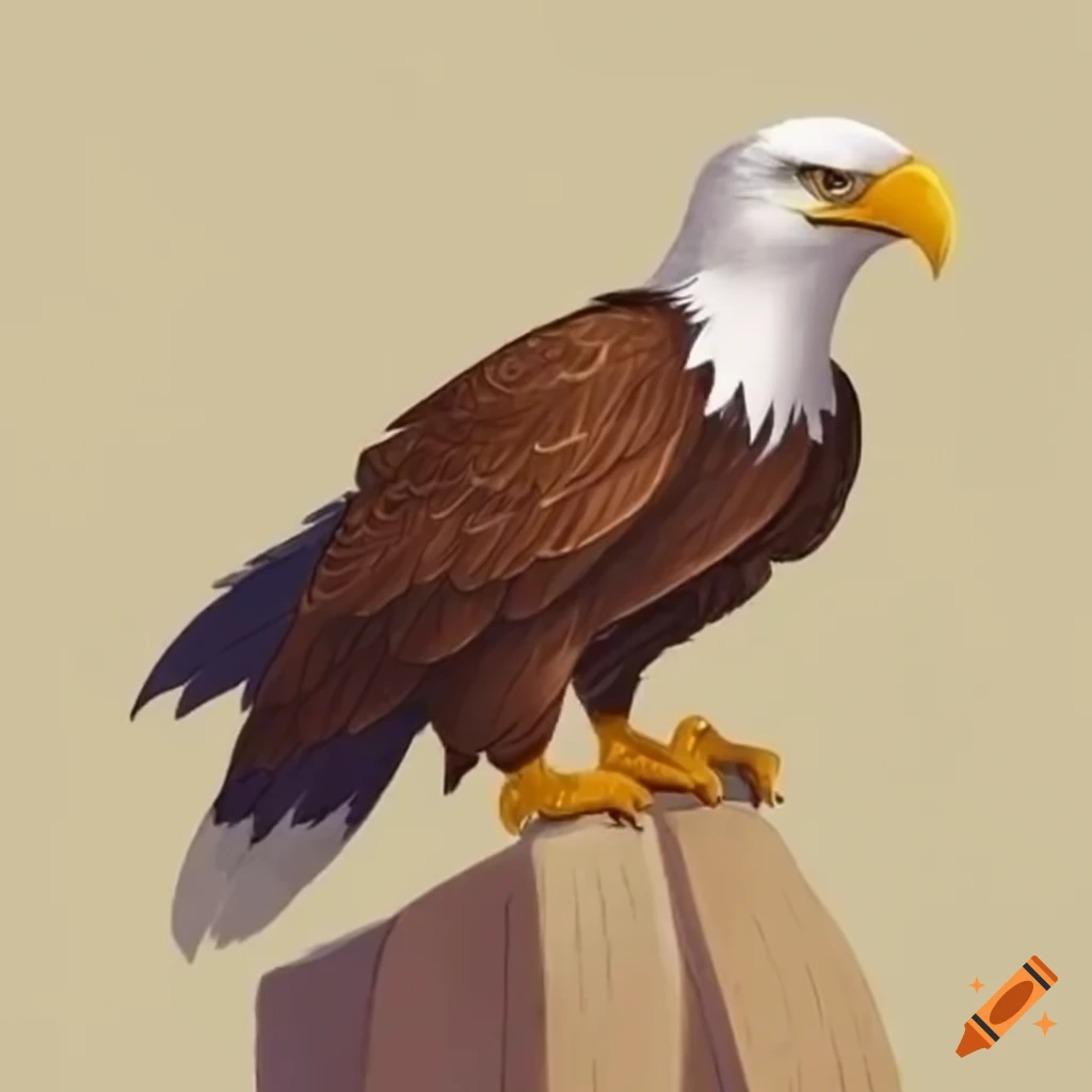 Eagle in an animated drawing on Craiyon