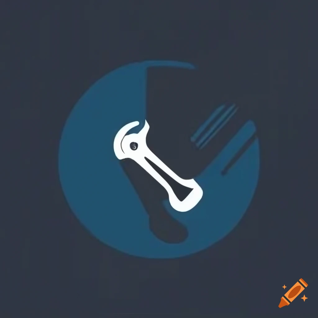 Minimalist style logo for car service app with a wrench on Craiyon