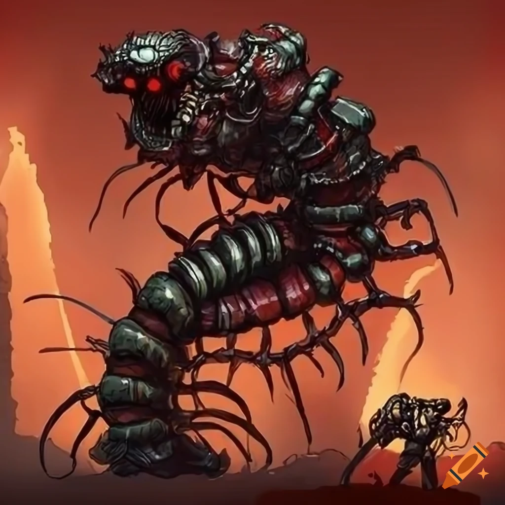 Intimidating giant robot centipede for epic sci-fi battle in desert bay ...