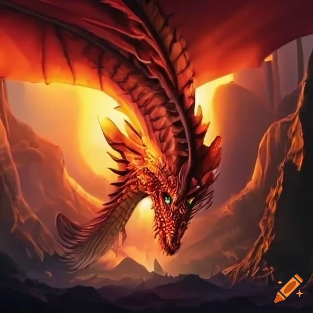 Majestic dragon with fiery breath in a powerful stance on Craiyon